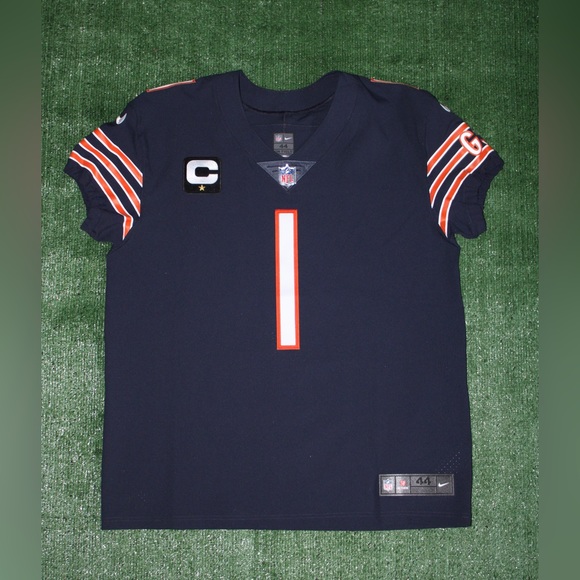 Nike | Shirts | Authentic Justin Fields Chicago Bears Navy Nike Vapor ...